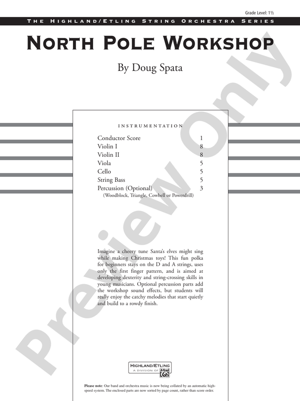 North Pole Workshop: Score: String Orchestra Score - Digital Sheet ...