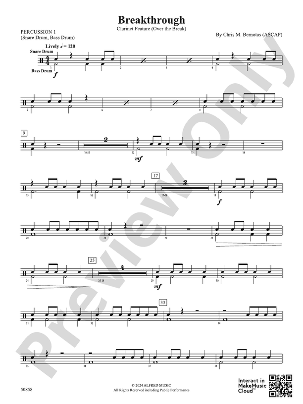 Breakthrough: 1st Percussion: 1st Percussion Part - Digital Sheet Music ...