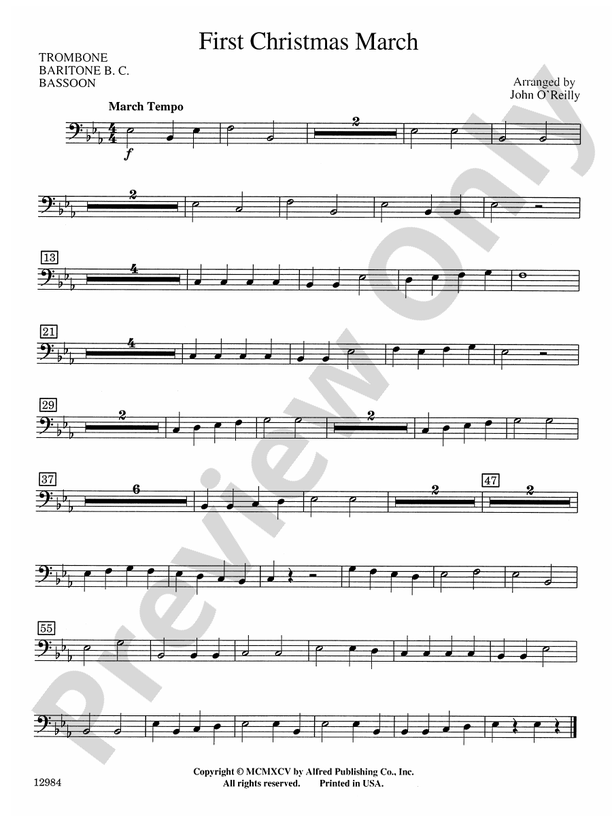 First Christmas March: 1st Trombone: 1st Trombone Part - Digital Sheet ...