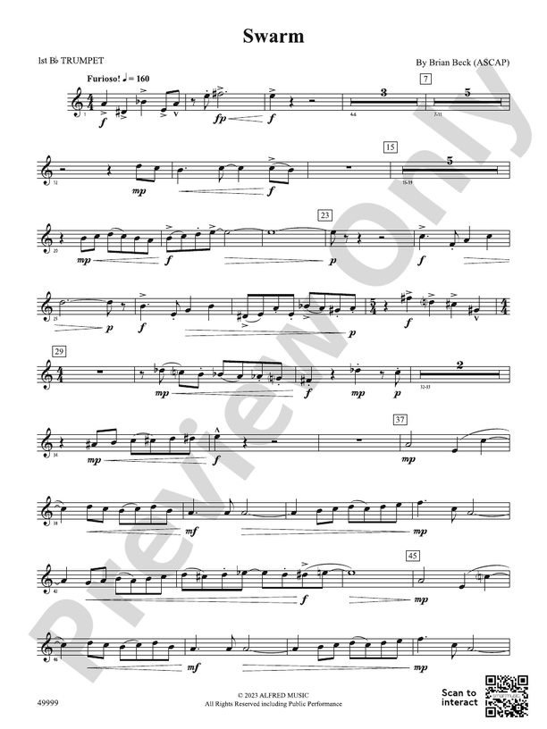 Swarm: 1st B-flat Trumpet: 1st B-flat Trumpet Part - Digital Sheet ...
