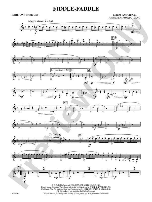 Fiddle-Faddle: Baritone T.C.: Baritone T.C. Part - Digital Sheet Music ...