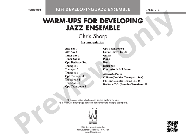 Warm-Ups for Developing Jazz Ensemble: Jazz Ensemble Conductor Score ...