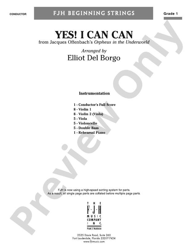 Yes! I Can Can: Score: : Jacques Offenbach - Digital Sheet Music Download