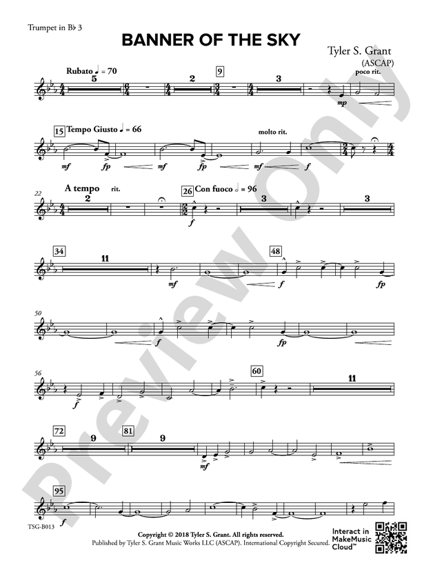 Banner of the Sky: 3rd B-flat Trumpet: 3rd B-flat Trumpet Part - Digital Sheet Music Download