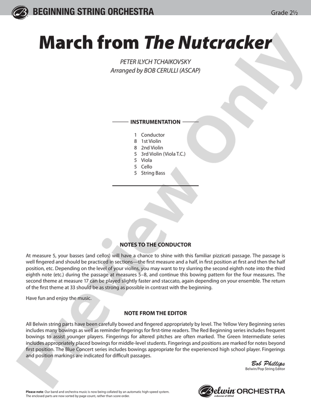 March from The Nutcracker: Score: String Orchestra Score - Digital ...