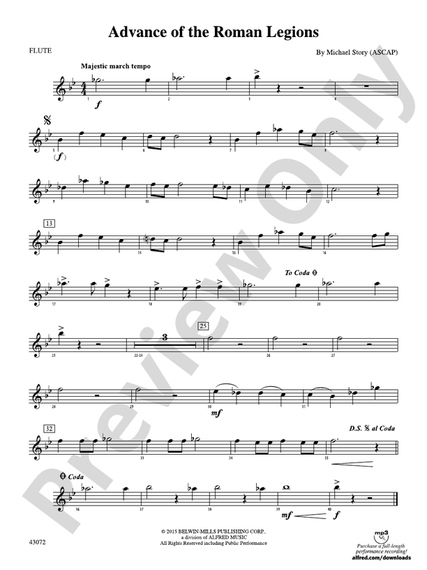 Advance of the Roman Legions: Flute: Flute Part - Digital Sheet Music ...