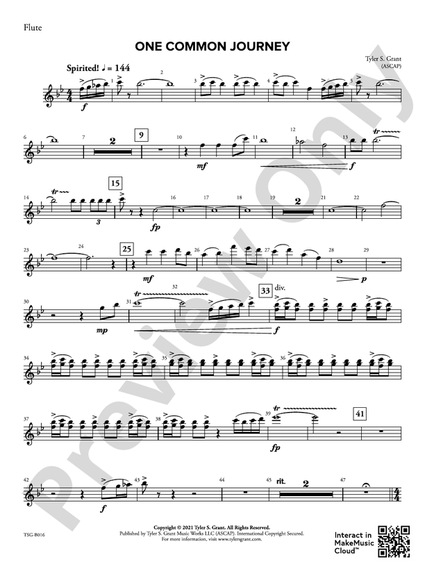 One Common Journey: 1st Flute: 1st Flute Part - Digital Sheet Music ...