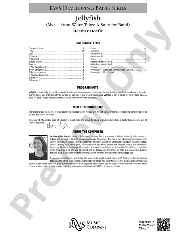 Jellyfish - Mvt. 4 from Water Tales: A Suite for Band: Concert Band ...