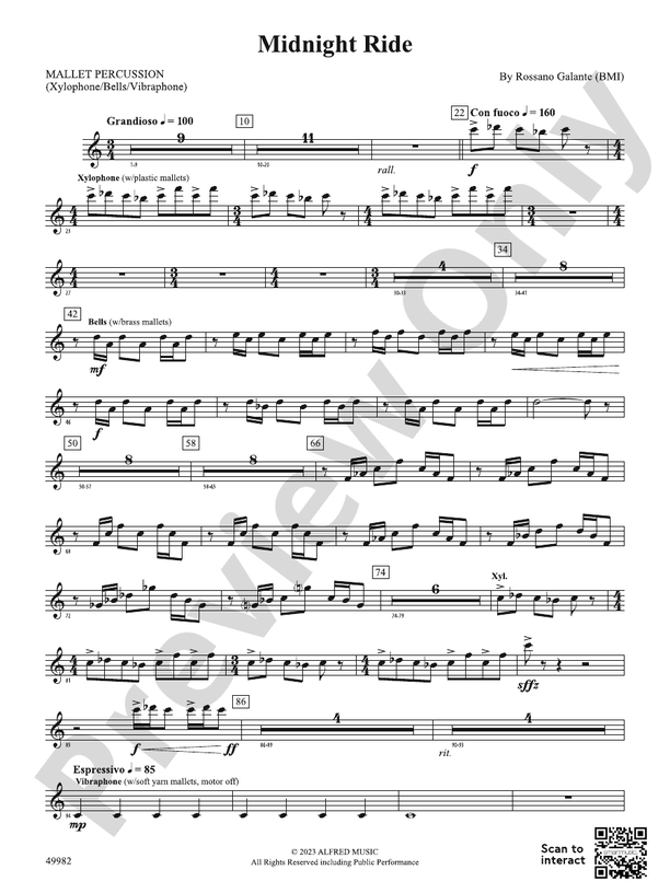Midnight Ride: Mallets: Mallets Part - Digital Sheet Music Download
