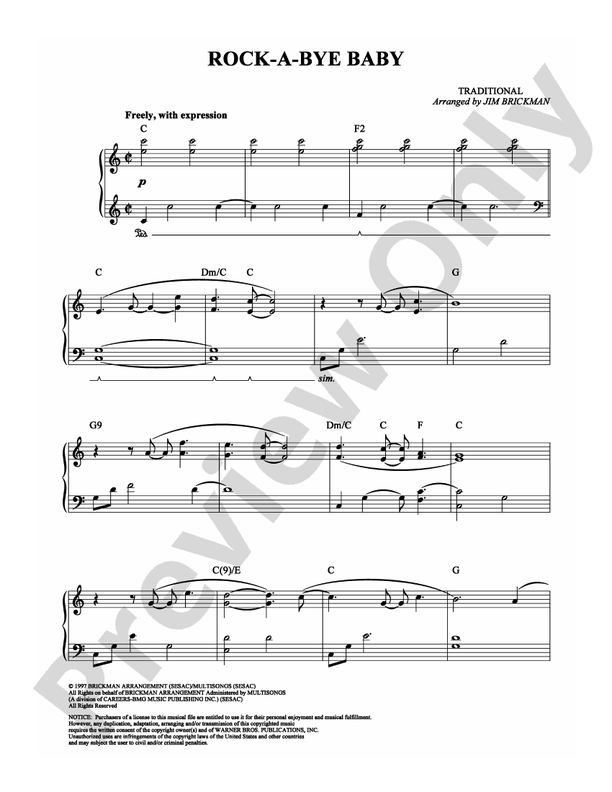 Rock-a-Bye Baby: Piano: Jim Brickman - Digital Sheet Music Download