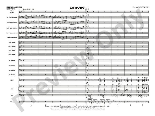 Drivin': Score: Jazz Ensemble Score - Digital Sheet Music Download