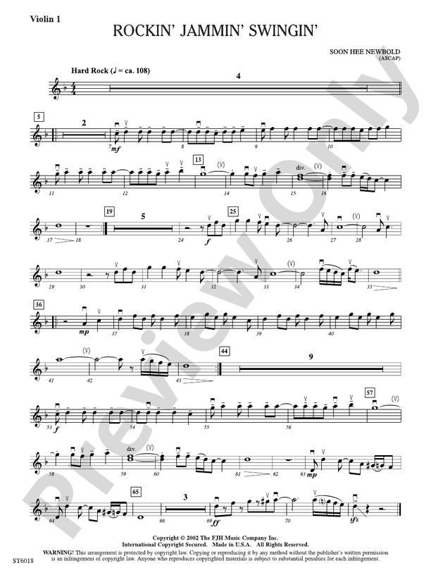 Rockin' Jammin' Swingin': Violin 1: Violin 1 Part: Soon Hee Newbold ...