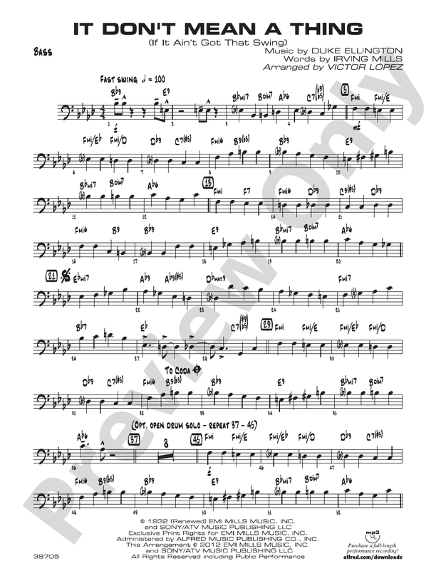 It Don't Mean a Thing (If It Ain't Got That Swing): String Bass: String ...