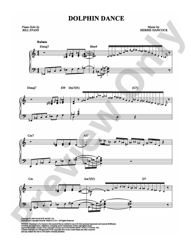 Dolphin Dance: Piano: Bill Evans - Digital Sheet Music Download