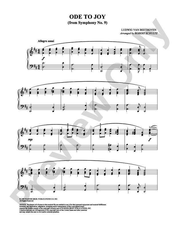 Ode to Joy (from Symphony No. 9): Easy Piano: Ludwig van Beethoven - Digital Sheet Music Download