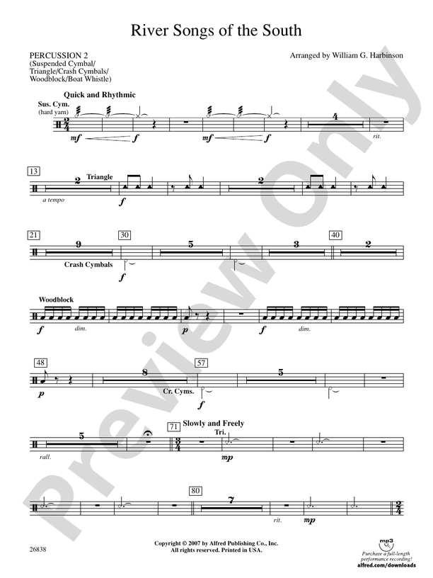 River Songs of the South: 2nd Percussion: 2nd Percussion Part - Digital ...