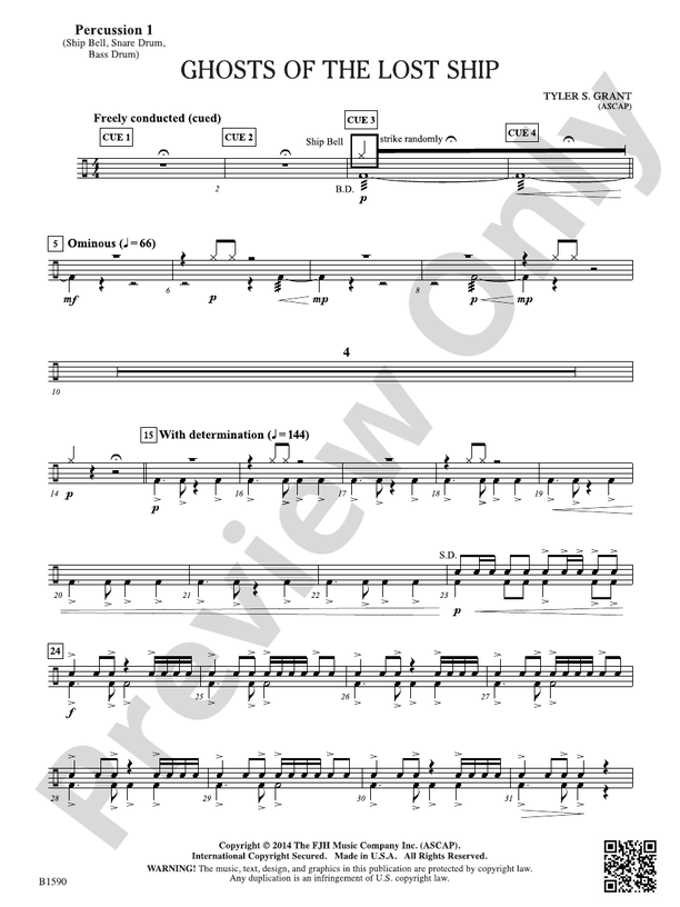 Ghosts of the Lost Ship: Percussion 1: Percussion 1 Part: Tyler S ...
