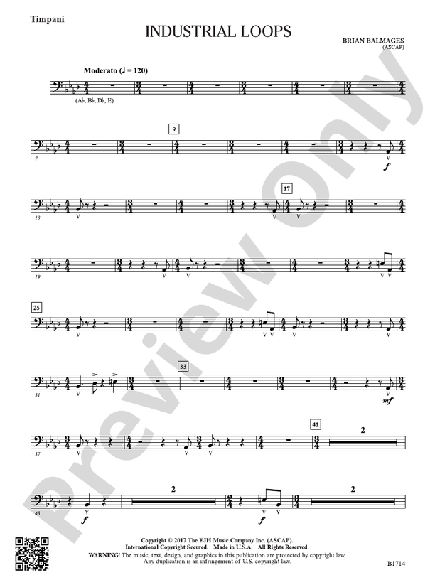 Industrial Loops: Timpani: Timpani Part: Brian Balmages - Digital Sheet ...