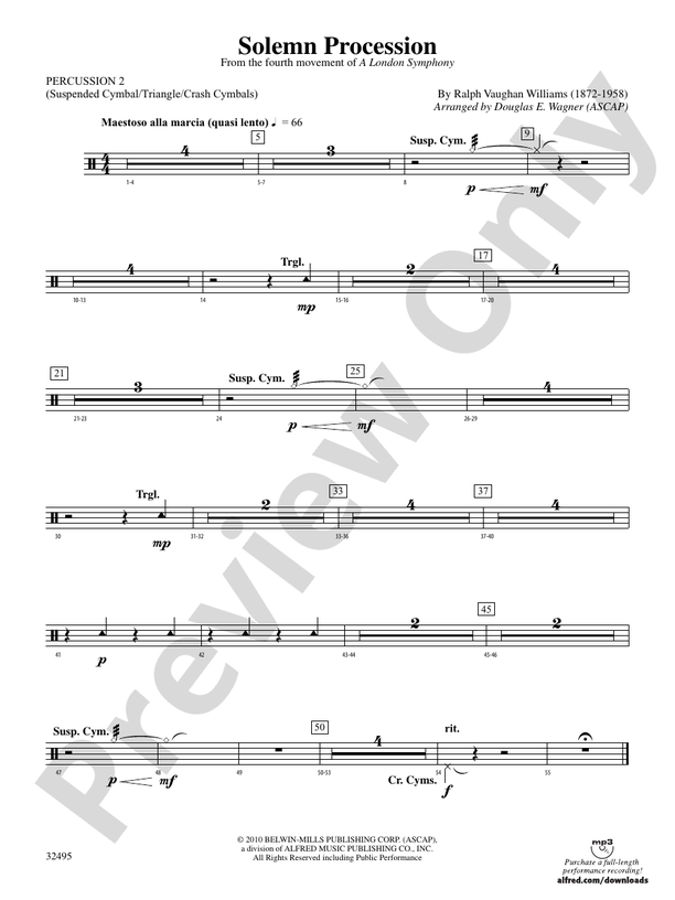 Solemn Procession: 2nd Percussion: 2nd Percussion Part - Digital Sheet ...