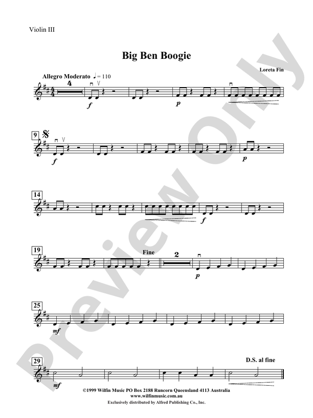 Big Ben Boogie: 3rd Violin (Viola [TC]): 3rd Violin (Viola [TC]) Part ...