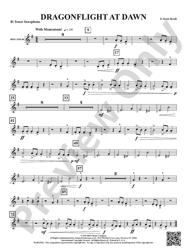 Dragonflight at Dawn: B-flat Tenor Saxophone: B-flat Tenor Saxophone ...