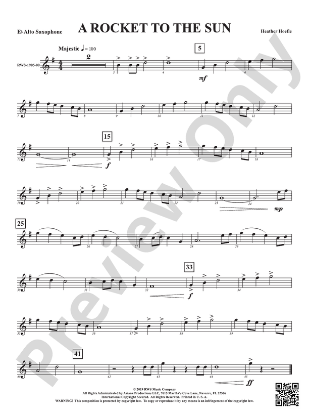 A Rocket to the Sun: 1st E-flat Alto Saxophone: 1st E-flat Alto ...