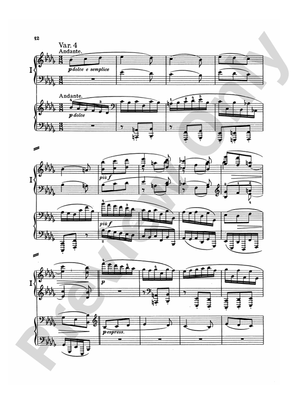 Brahms: Variations on a Theme of Haydn, Op. 56B (Original): Variation IV Part - Digital Sheet ...