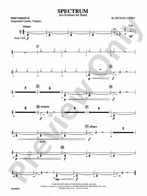 Spectrum: 2nd Percussion: 2nd Percussion Part - Digital Sheet Music Download