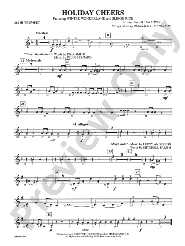 Holiday Cheers: 2nd B-flat Trumpet: 2nd B-flat Trumpet Part - Digital Sheet Music Download