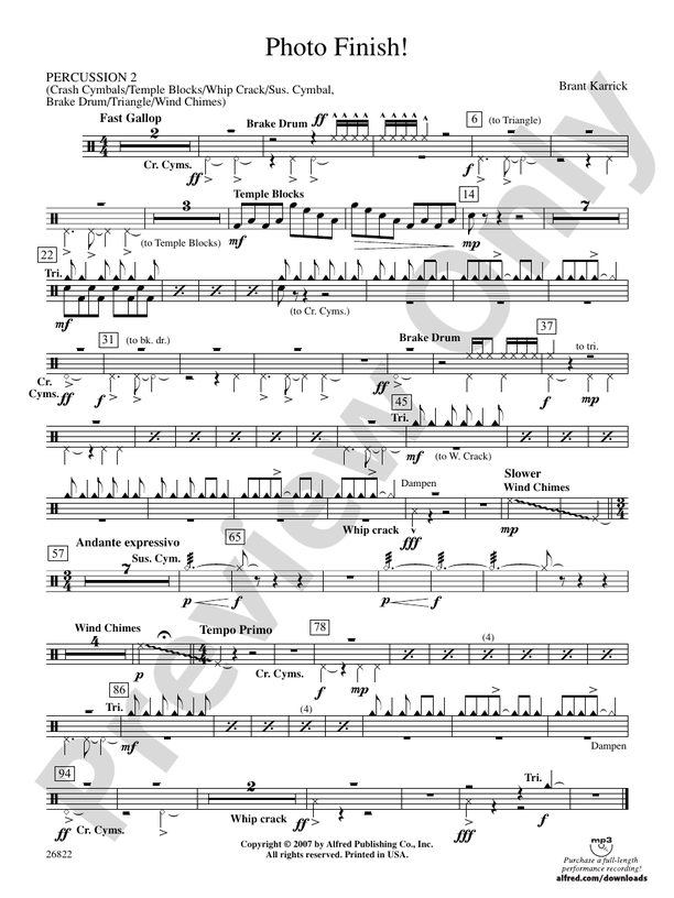 Photo Finish!: 2nd Percussion: 2nd Percussion Part - Digital Sheet Music Download