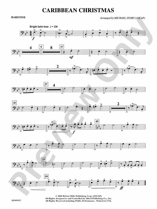 Caribbean Christmas: Baritone B.C.: Baritone B.C. Part - Digital Sheet ...