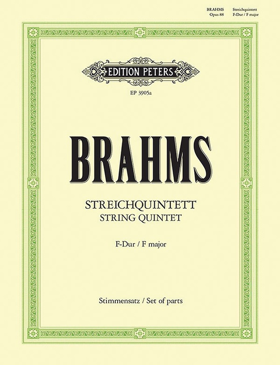 String Quintet No. 1 in F Op. 88: String Quintets: Johannes Brahms | Sheet Music