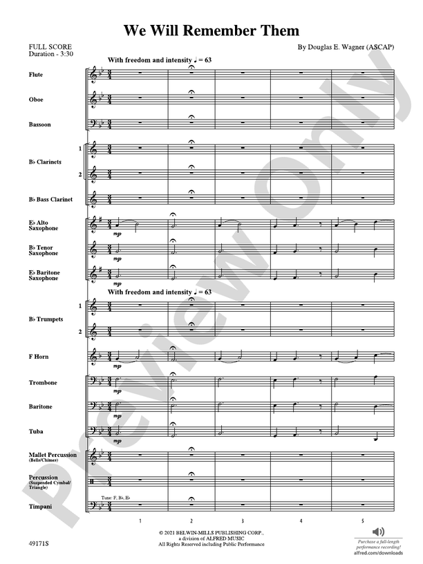 We Will Remember Them: Score: Concert Band Score - Digital Sheet Music ...