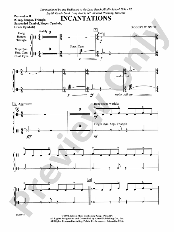 Incantations: 2nd Percussion: 2nd Percussion Part - Digital Sheet Music ...