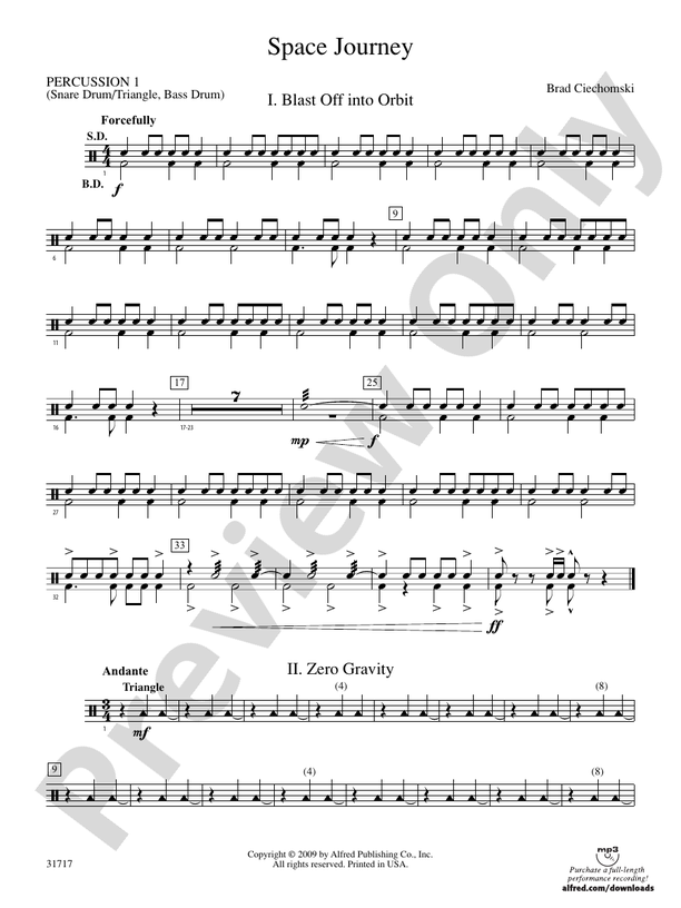 Space Journey: 1st Percussion: 1st Percussion Part - Digital Sheet Music Download
