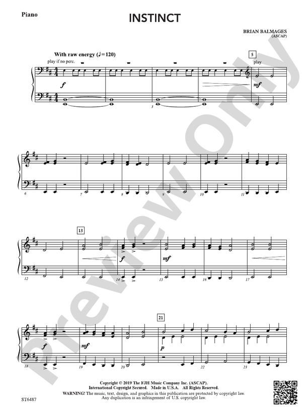 Instinct: Piano (opt.): Piano (opt.) Part: Brian Balmages - Digital ...