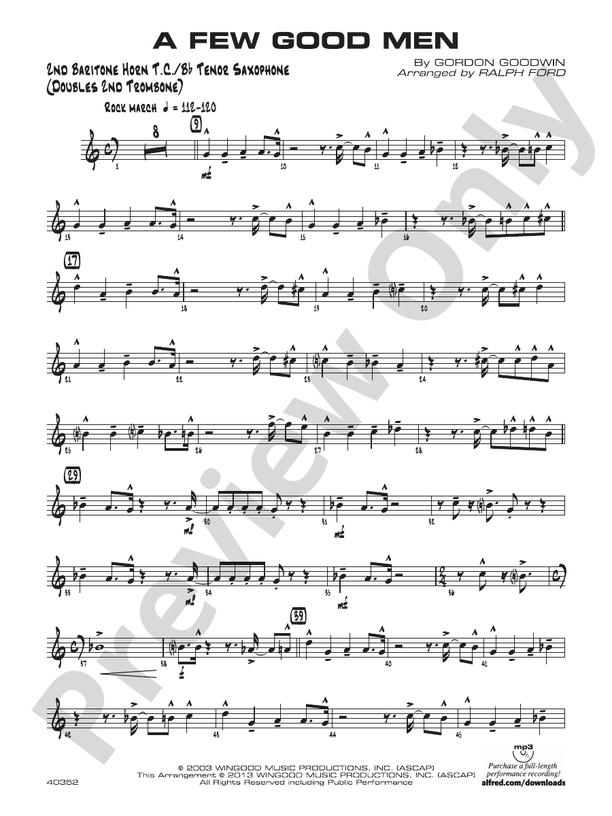 A Few Good Men: 2nd Baritone T.C.: 2nd Baritone T.C. Part - Digital Sheet Music Download