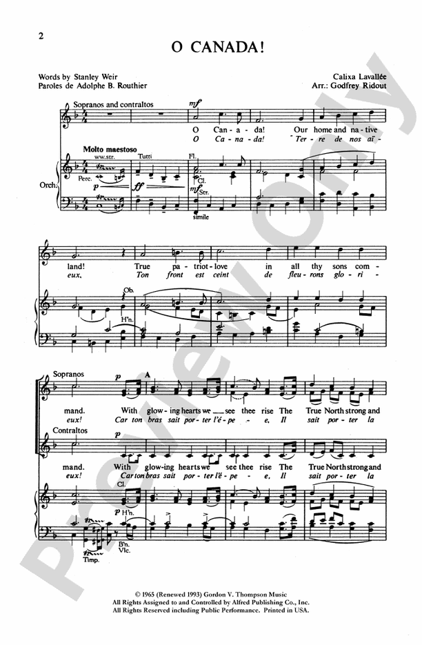 O Canada: SATB Choral Octavo - Digital Sheet Music Download