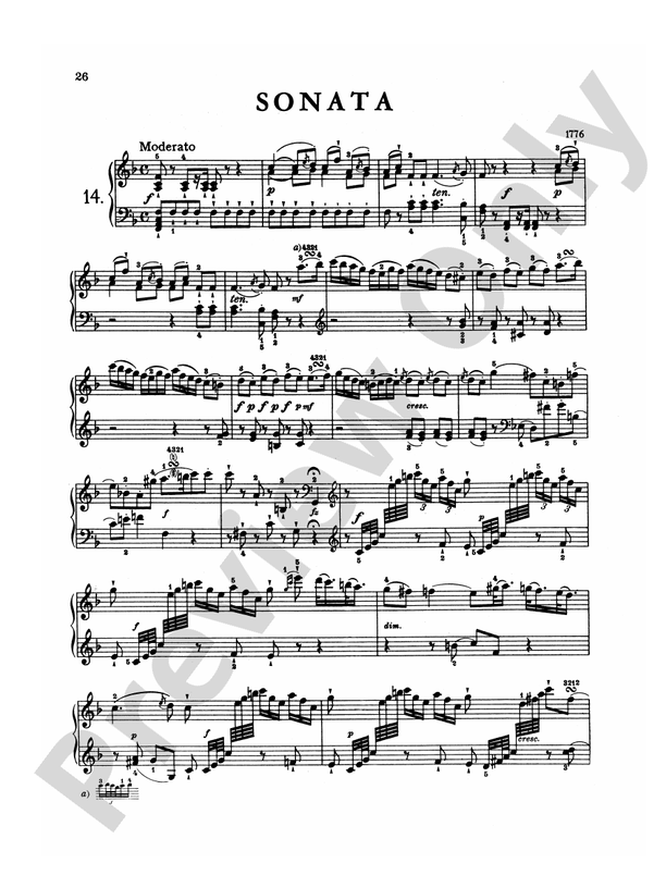 Haydn: Sonatas (Volume II): No. 14, Sonata in F Major Part - Digital Sheet Music Download