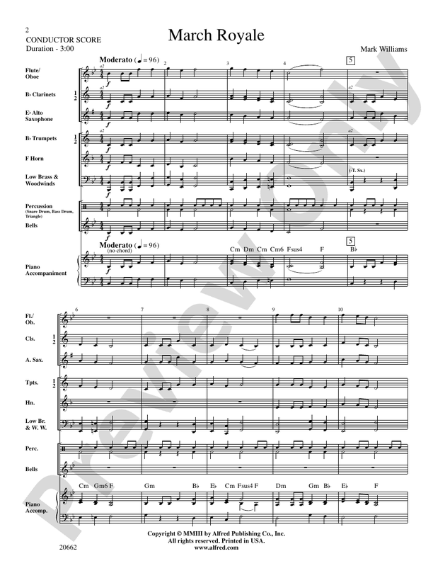 March Royale: Concert Band Conductor Score & Parts: Mark Williams ...