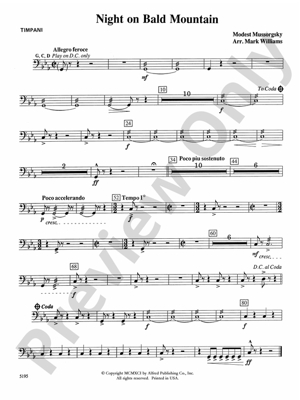 Night on Bald Mountain: Timpani: Timpani Part - Digital Sheet Music ...