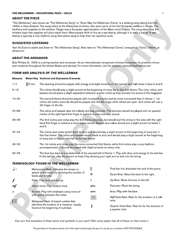 The Wellerman: Cello Educational Pack: Cello Educational Pack Part ...