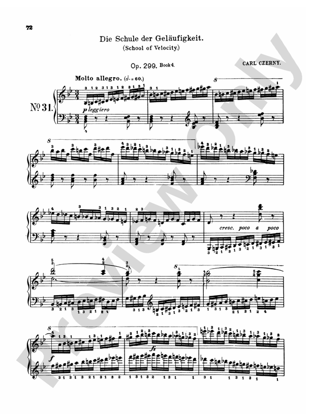 Czerny: School of Velocity, Op. 299 (Complete): No. 31 Part - Digital ...