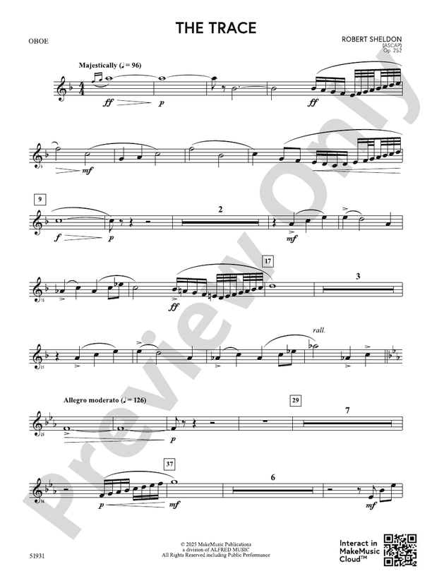 The Trace: Oboe: Oboe Part - Digital Sheet Music Download