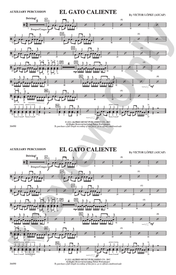 El Gato Caliente: Auxiliary Percussion: Auxiliary Percussion Part ...