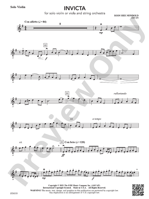 Invicta: Solo Violin (Grade 2.5 - 3): Solo Violin (Grade 2.5 - 3) Part: Soon Hee Newbold ...