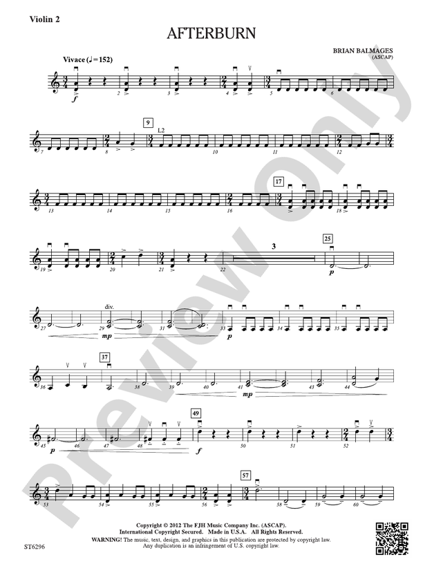 Afterburn: Violin 2: Violin 2 Part: Brian Balmages - Digital Sheet ...