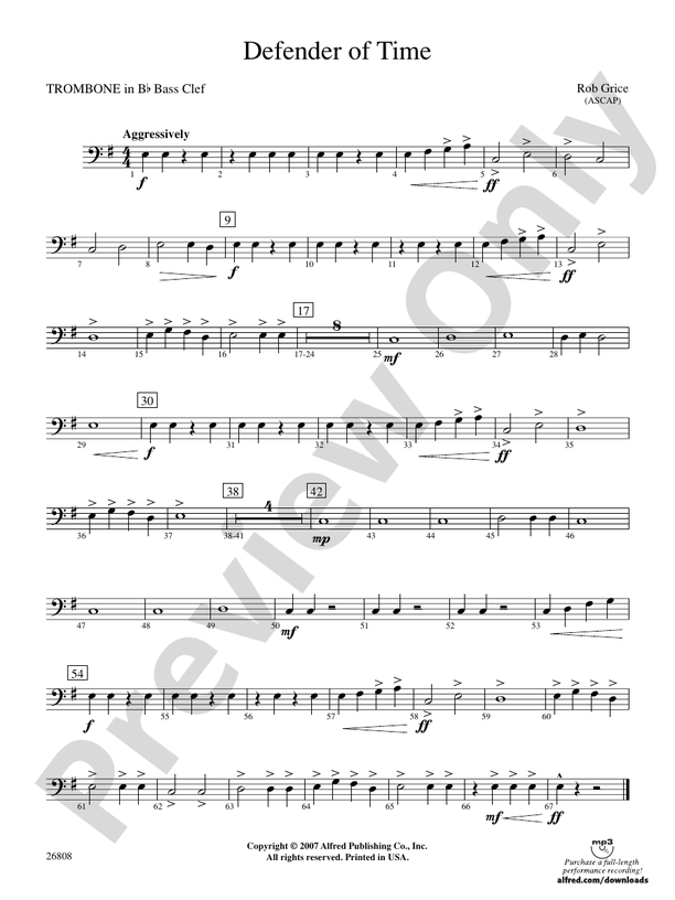 Defender of Time: (wp) 1st B-flat Trombone B.C.: (wp) 1st B-flat ...