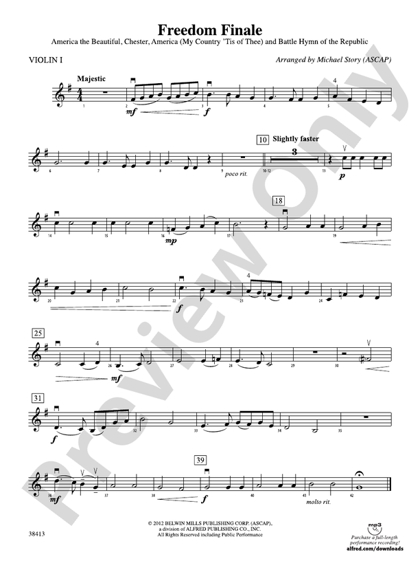 Freedom Finale: 1st Violin: 1st Violin Part - Digital Sheet Music Download
