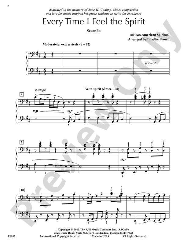 Every Time I Feel The Spirit: Piano - Digital Sheet Music Download